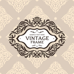 Old card design with floral frame Royalty Free Vector Image