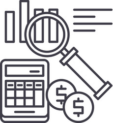 Accounting desk balance icon outline Royalty Free Vector