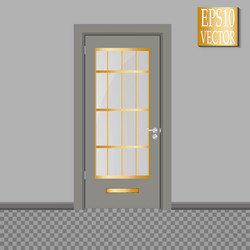 Closed door with frame isolated Royalty Free Vector Image