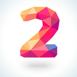 Two number 3d modern 3d icon with number 3d Vector Image