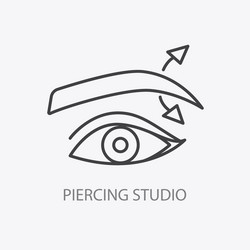 Piercing studio logo ring minimal Royalty Free Vector Image