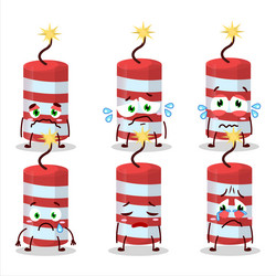 Red chinese fan cartoon character with sad Vector Image