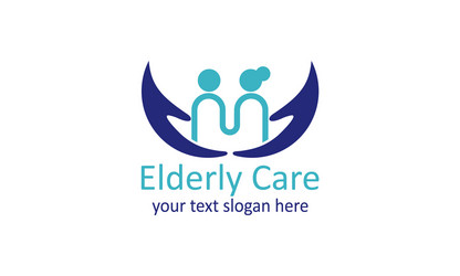 Elderly care logo design best Royalty Free Vector Image
