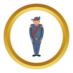Man wearing army uniform 19th century icon Vector Image