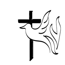 Christian art line art for print Royalty Free Vector Image