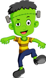 Cartoon frankenstein kid Royalty Free Vector Image