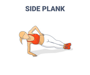Partridge pose side plank variation hand to toe Vector Image