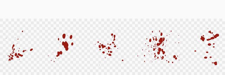 Blood splatter set on transparent background red Vector Image