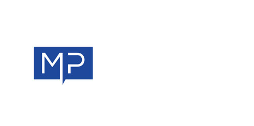 Creative initial letter mp square logo design Vector Image