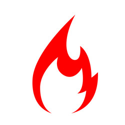 Fire icon red color symbol or emblem Royalty Free Vector