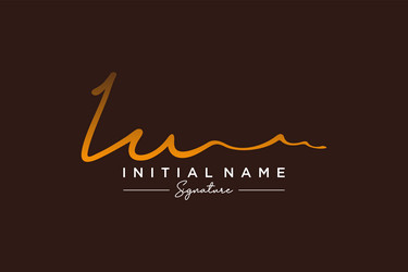Initial iu signature logo template hand drawn Vector Image