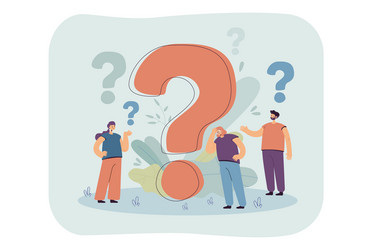 Pensive people asking frequently asked questions Vector Image
