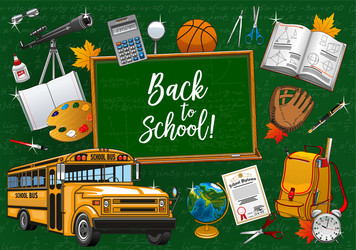 First september welcome back to school stationery Vector Image