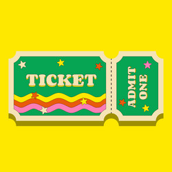 Colorful entrance ticket for one person Royalty Free Vector