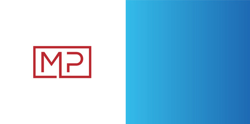 Creative initial letter mp square logo design Vector Image