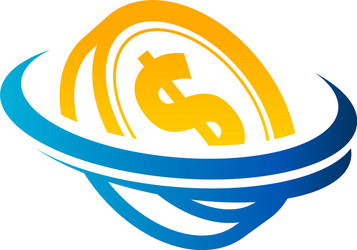 Dollar coin logo icon Royalty Free Vector Image