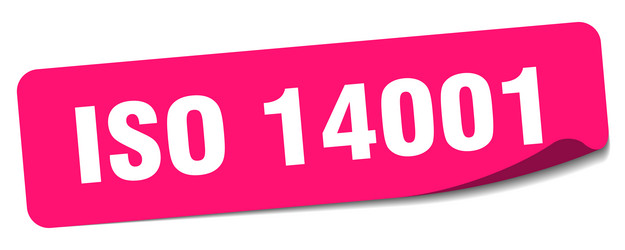 Iso 14001 sticker label Royalty Free Vector Image