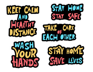 Lettering typography design for self protection Vector Image