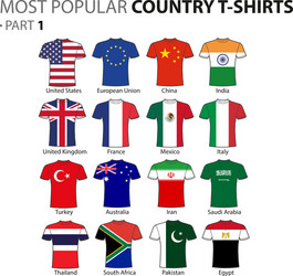 Most popular country t-shirts Royalty Free Vector Image
