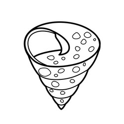 Round shell outlined for coloring page isolated Vector Image