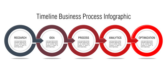 Business process timeline infographics with 3 Vector Image