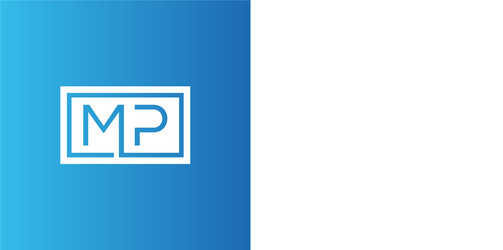 Creative initial letter mp square logo design Vector Image