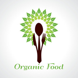 Creative design of organic food word label concept
