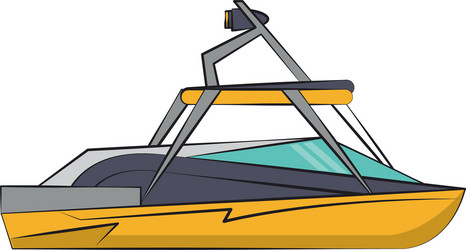 Pirate ship boat side view isolated cartoon Vector Image