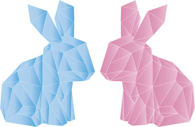 Pattern triangle line of rabbit on white Vector Image