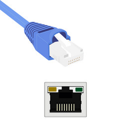 Ethernet plug port composition Royalty Free Vector Image