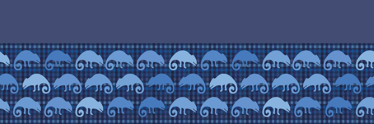 Chameleon lizard seamless border pattern green Vector Image