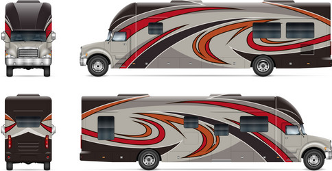 Rv template vehicle branding mock up side front Vector Image