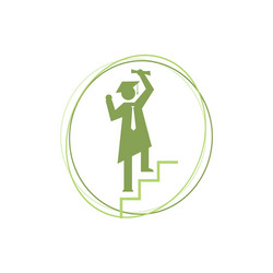 Success student logo graduation sign symbol Vector Image