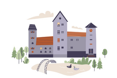 Gray castle Royalty Free Vector Image - VectorStock