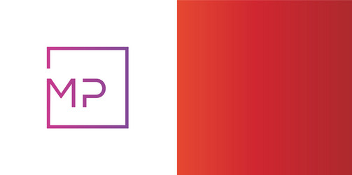 Creative initial letter mp square logo design Vector Image