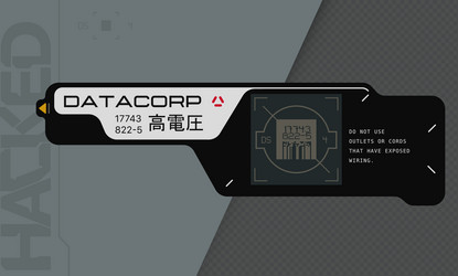 Cyberpunk Warning Label Royalty Free Vector Image