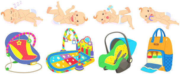 Multinational children kids playing baby care Vector Image