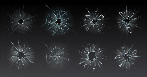 Broken glass cracked window glass damaged Vector Image
