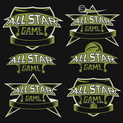 All star basketball sports logo emblem Royalty Free Vector