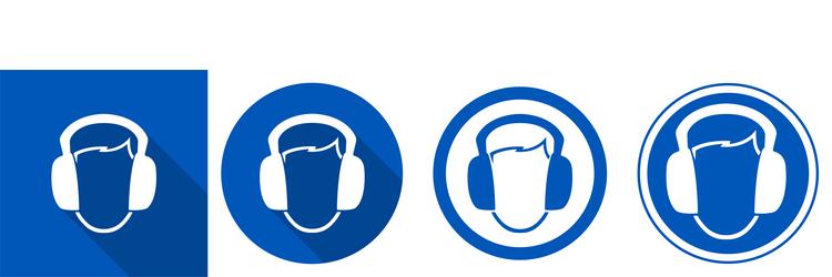 Symbol wear ear muff sign on black background Vector Image