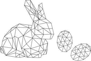 Pattern triangle line of rabbit and easter eggs Vector Image
