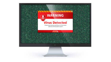 Laptops system error warning virus attacked Vector Image