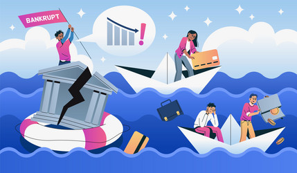 Financial crisis business bankruptcy Royalty Free Vector