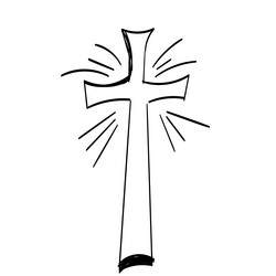 Christian art line for print Royalty Free Vector Image