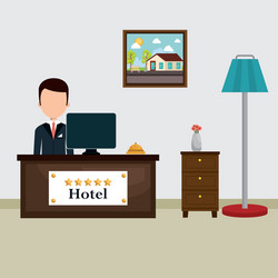 Hotel receptionist working avatar Royalty Free Vector Image
