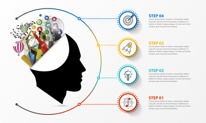 Infographics template with brain modern design Vector Image