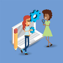 Search engine cartoon Royalty Free Vector Image