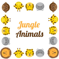 Group of wild animals zoo frame Royalty Free Vector Image