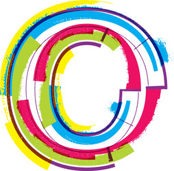 Colorful font letter o Royalty Free Vector Image