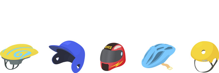 Sport helmet icon set cartoon style Royalty Free Vector